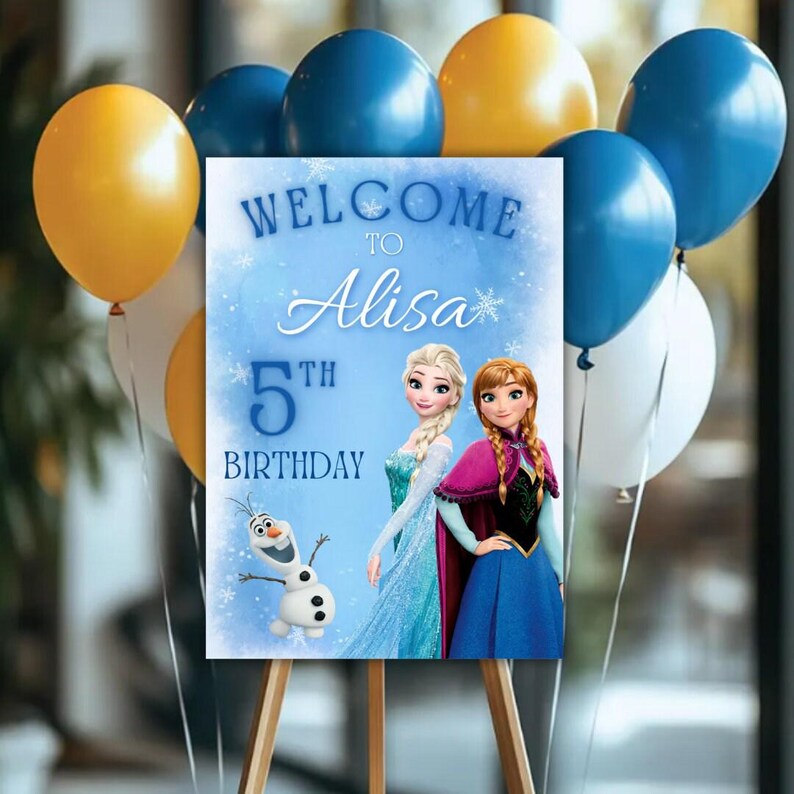 Frozen Welcome Sign Frozen Birthday Sign Elsa Welcome Poster Frozen ...