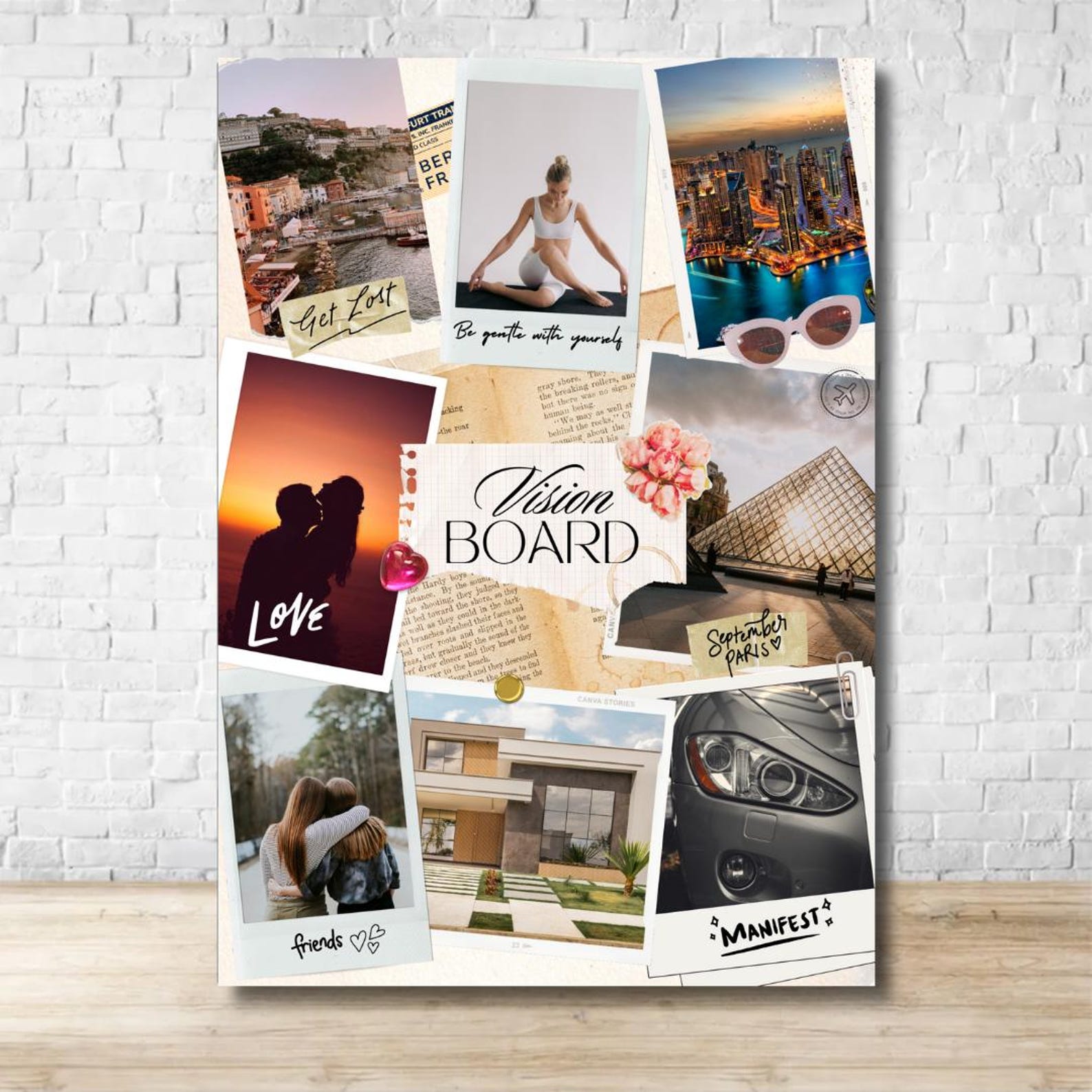 Editable Digital Vision Board Template, Custom Photo Collage Vision ...