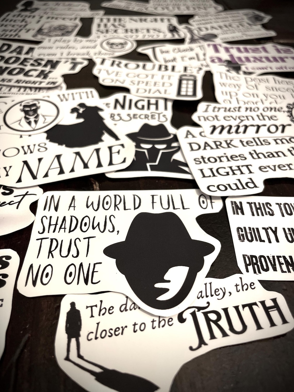 Vintage Film Noir Quote Black and White Detective, Classic Movie Art ...