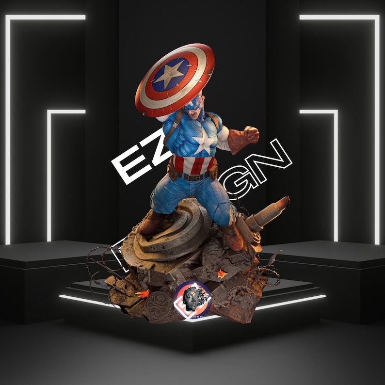 Captain America From Marvel 3D STL Files for 3D Printer Hiqh Quality ...