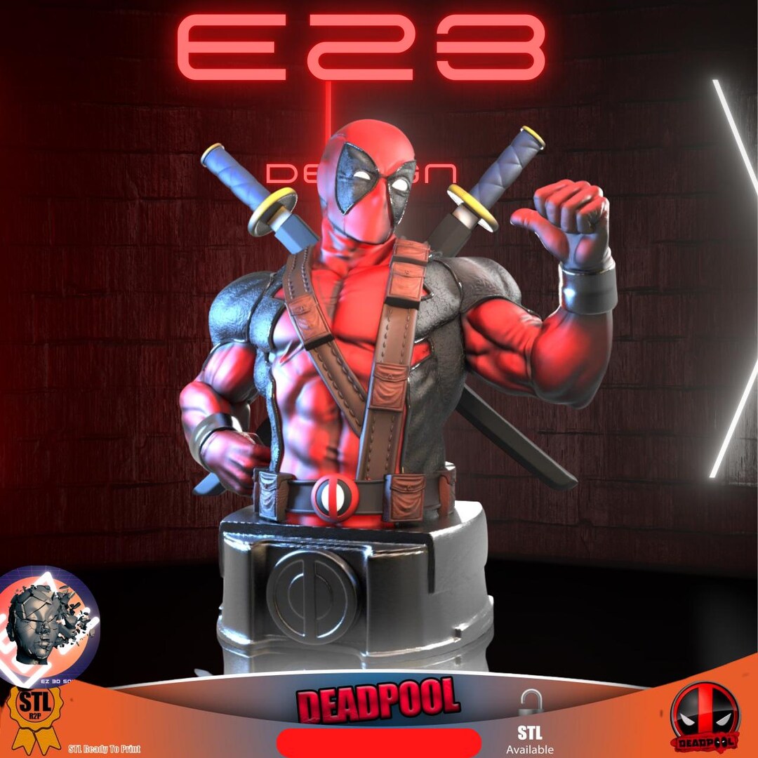 Dead Pool Buste 3D STL Files for 3D Printing | High Quality Quarantee ...