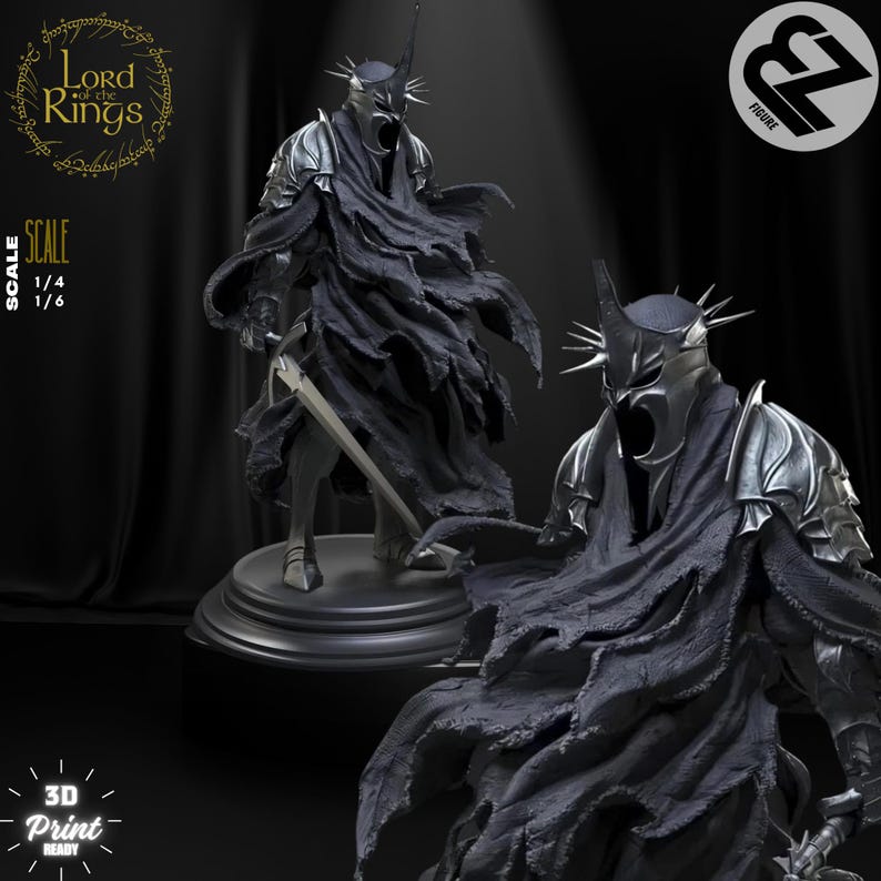 Witch King of ANGMAR 3D STL FILES for 3D Printing 1-4 & 1-6 Scales Hiqh ...