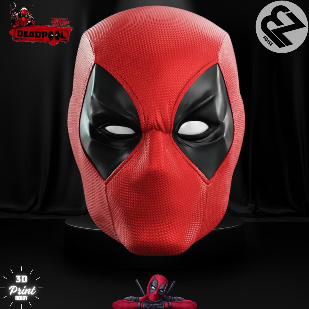 DEADPOOL MASK 3D STL Files for 3D Printing Deadpool Figure Mask 3D Hiqh ...