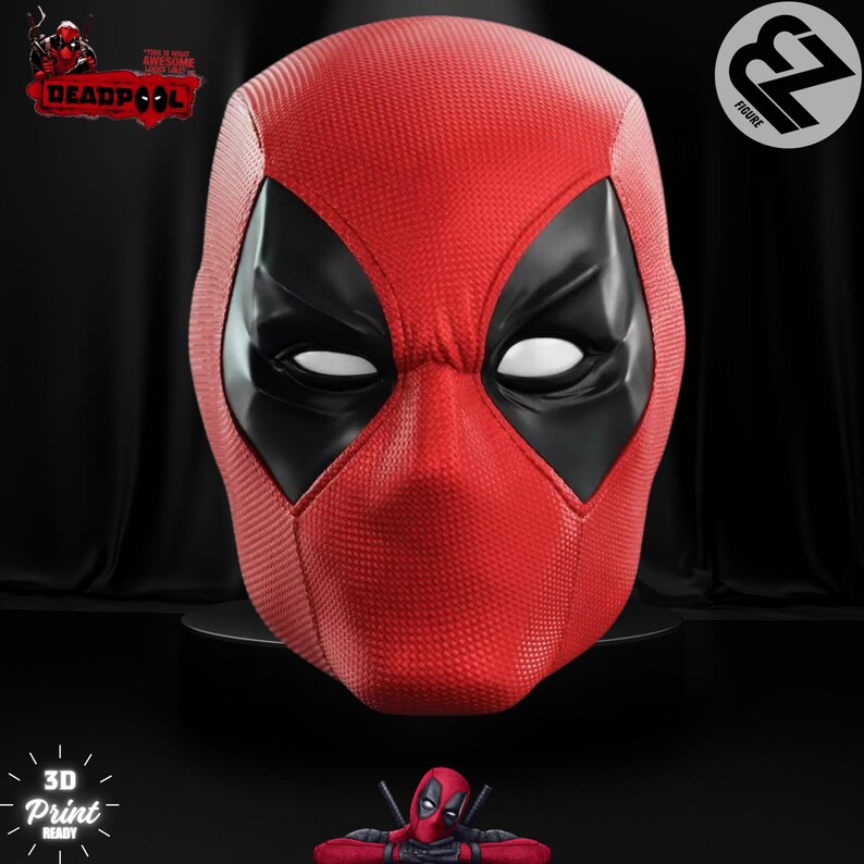 DEADPOOL MASK 3D STL Files for 3D Printing Deadpool Figure Mask 3D Hiqh ...