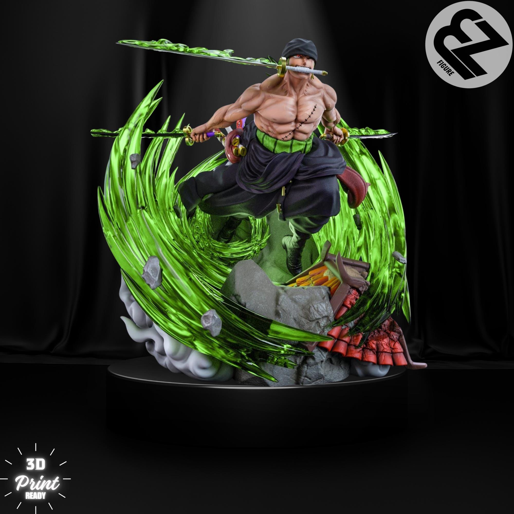 Archivos STL 3D de Roronoa Zoro de One Piece para impresora 3D ...