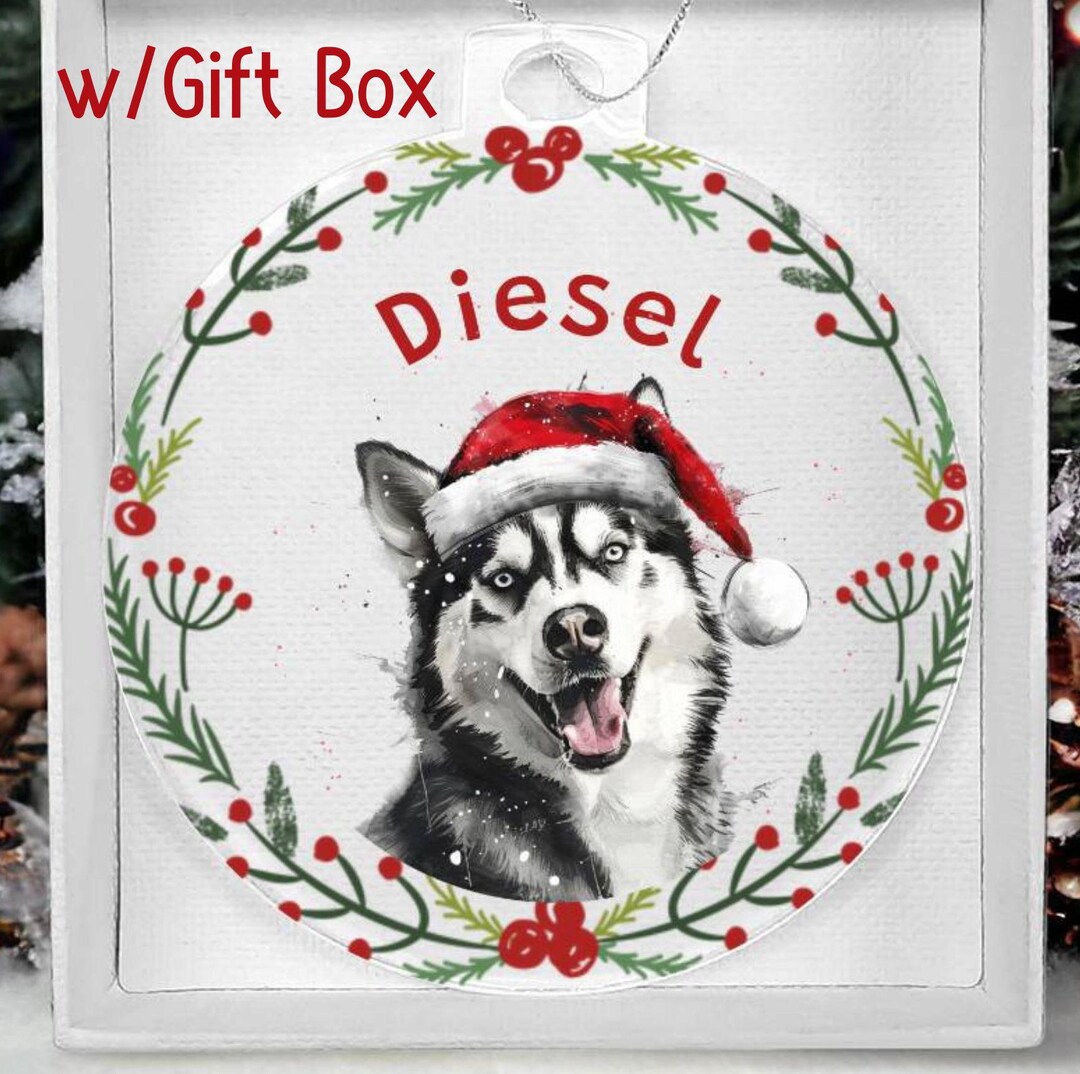 Personalized Siberian Husky Christmas Ornament: Custom Acrylic Dog Gift ...