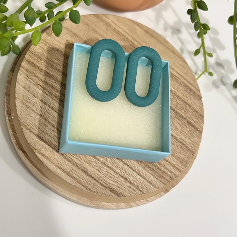 Teal Clay Heart Earrings - Etsy