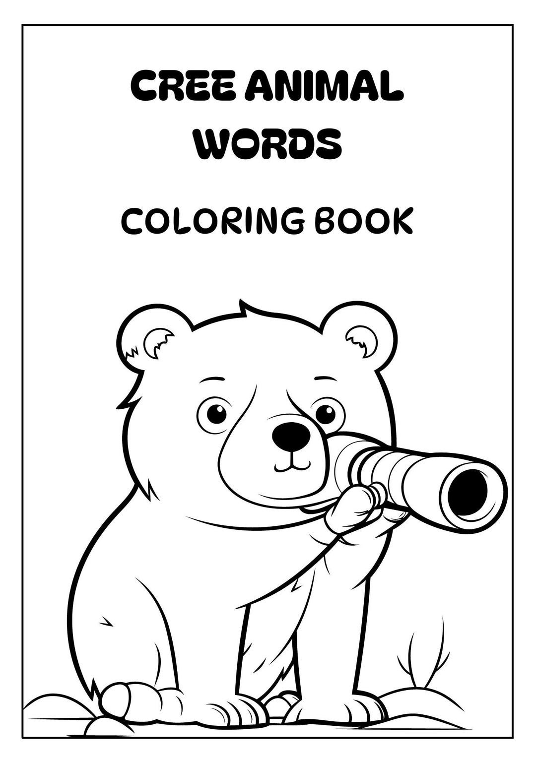 Cree Animal Words Coloring Book - Etsy