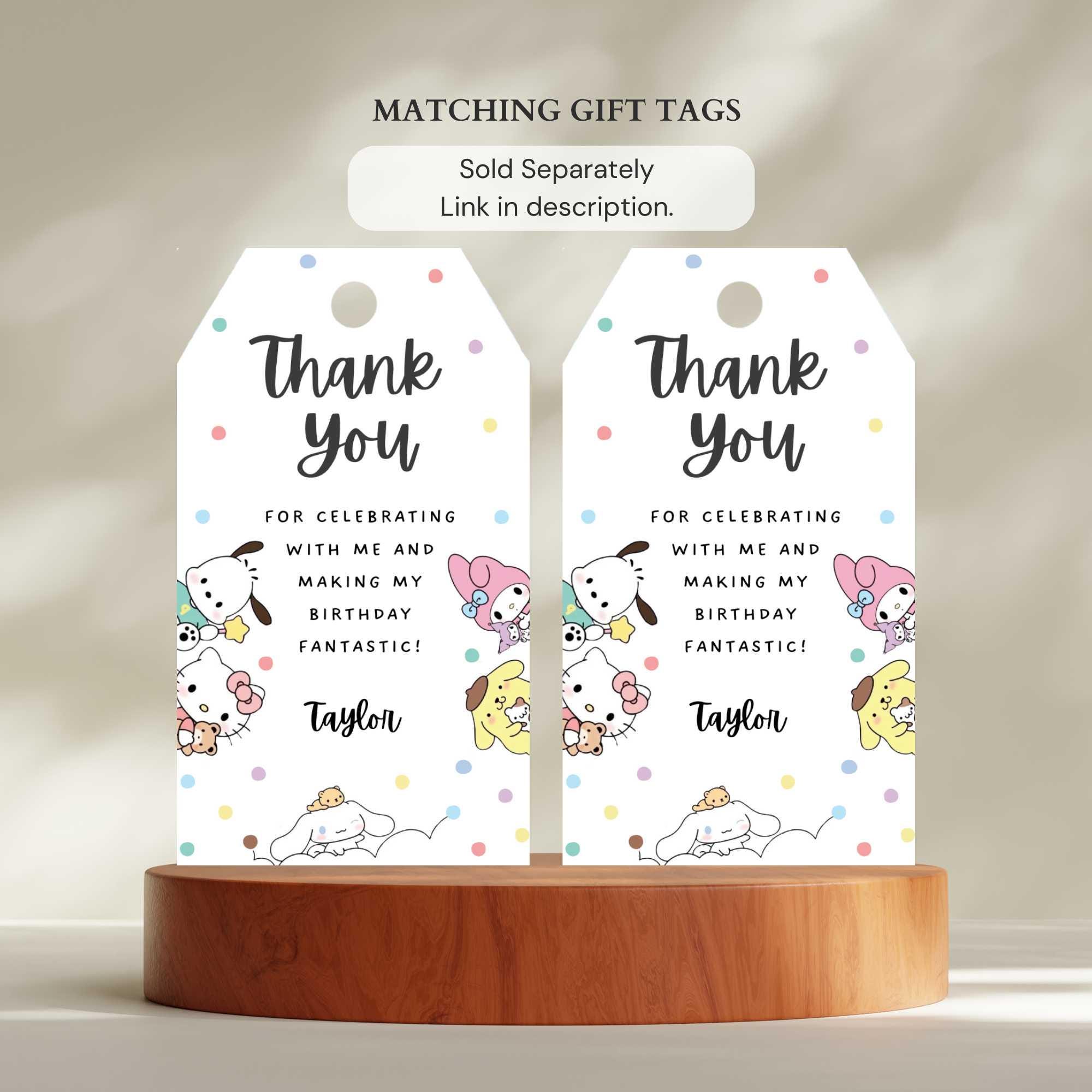 Editable Kawaii Kitty & Friends Kids Welcome Sign | Personalised ...