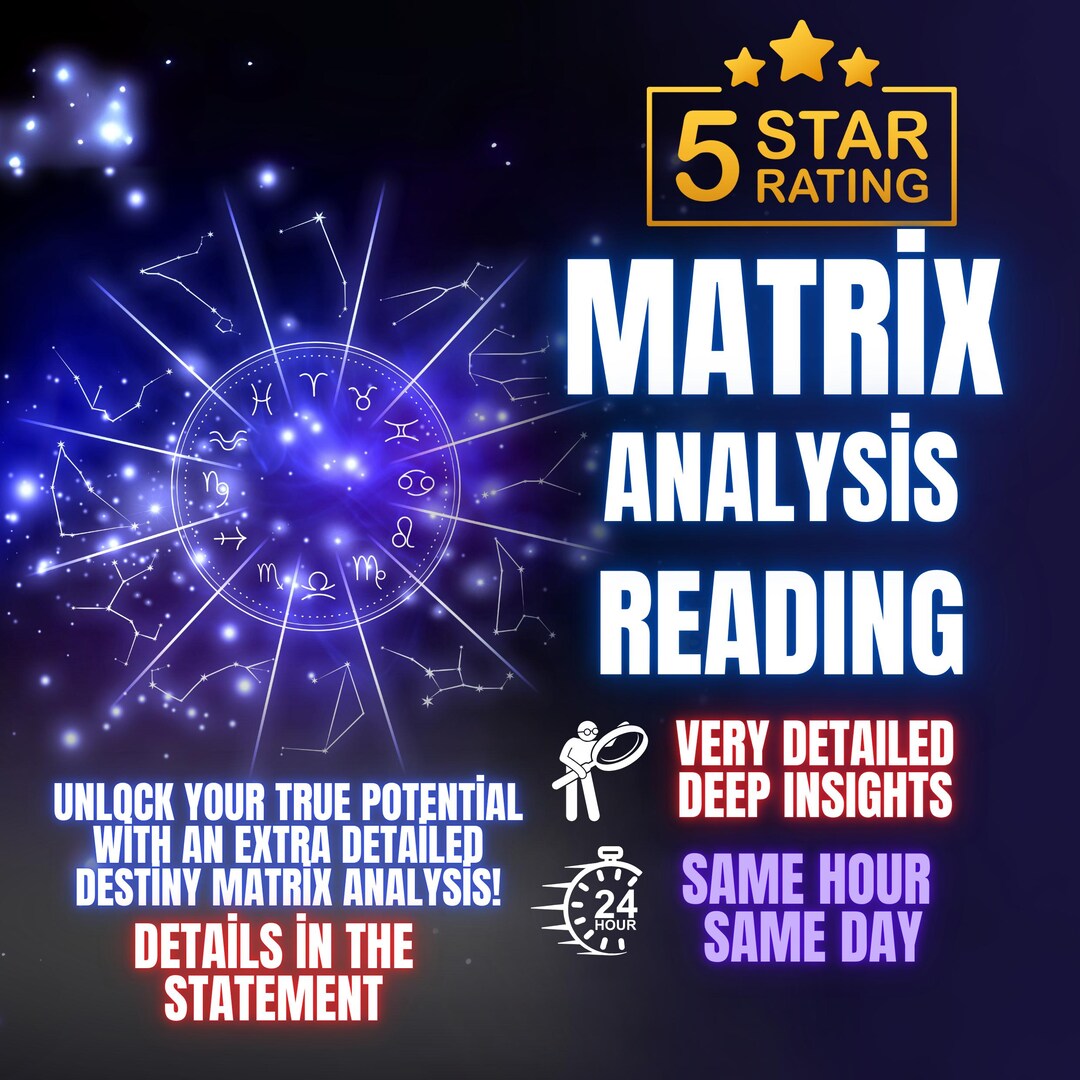 Extra Detailed Destiny Matrix Analysis, Same Hour Personal Chart ...