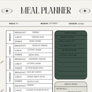 52-week Meal Planner. Stress-free for Busy People. Including Budget ...