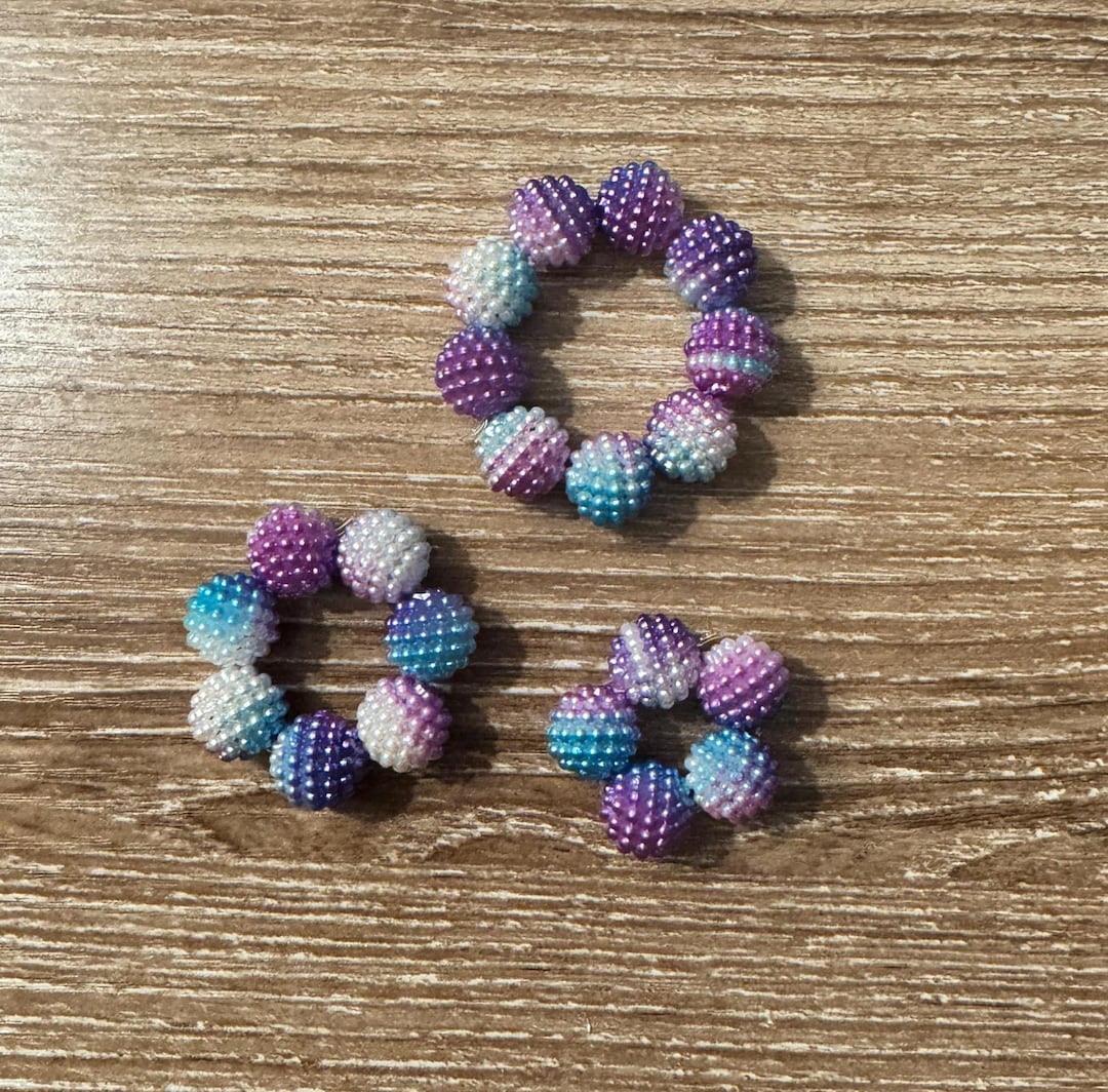 Textured Bead Fidget Toy | Purple, Blue, and White Ombre | Sensory Stim ...