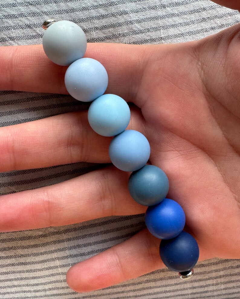 Blue Gradient Bead Fidget for ADHD, Anxiety & Focus Subtle, Chic ...