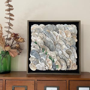Spirals and Green Glass | Original Mixed Media, Shell, Sea Glass, Found ...