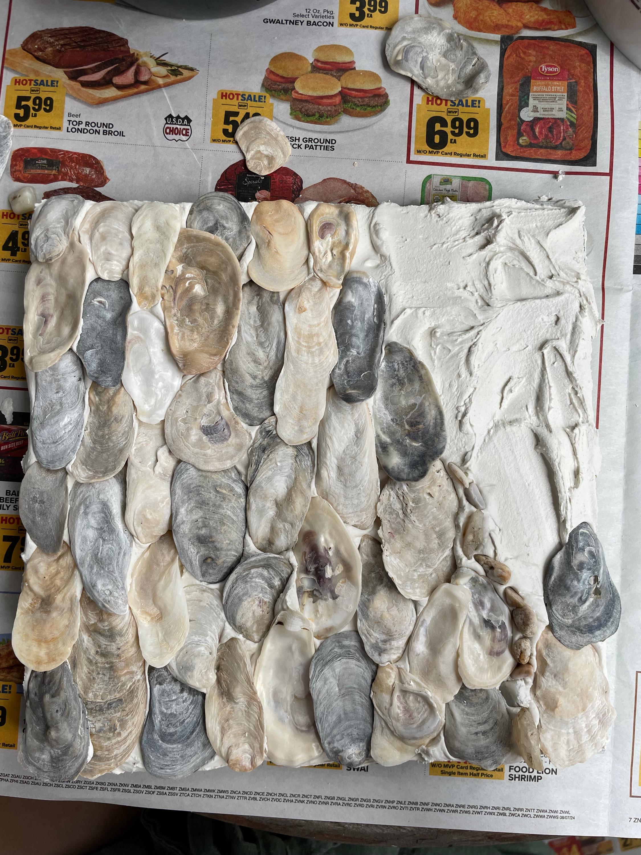 Golden River Original Mixed Media, Shell, Stone, Found Object, Textured ...