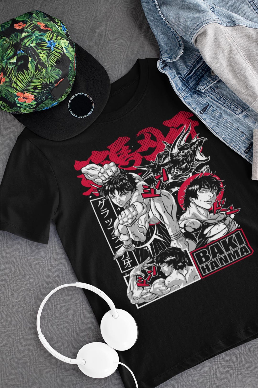 Baki Hanma T-shirt Baki the Grappler Yujiro Boxing Gym Anime Gift Shirt ...