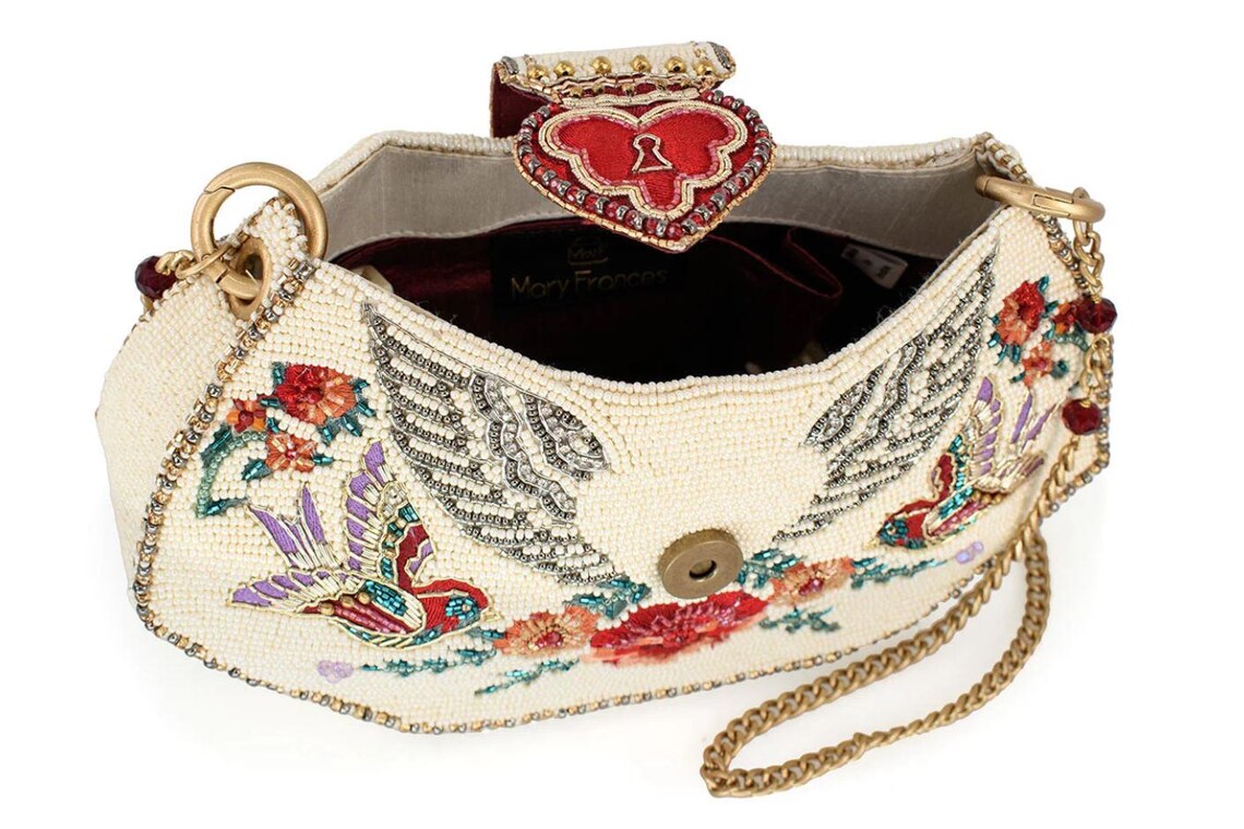 Sparrow Heart Locket Beaded Crossbody Bag - "keepsake" Mary Frances - Etsy