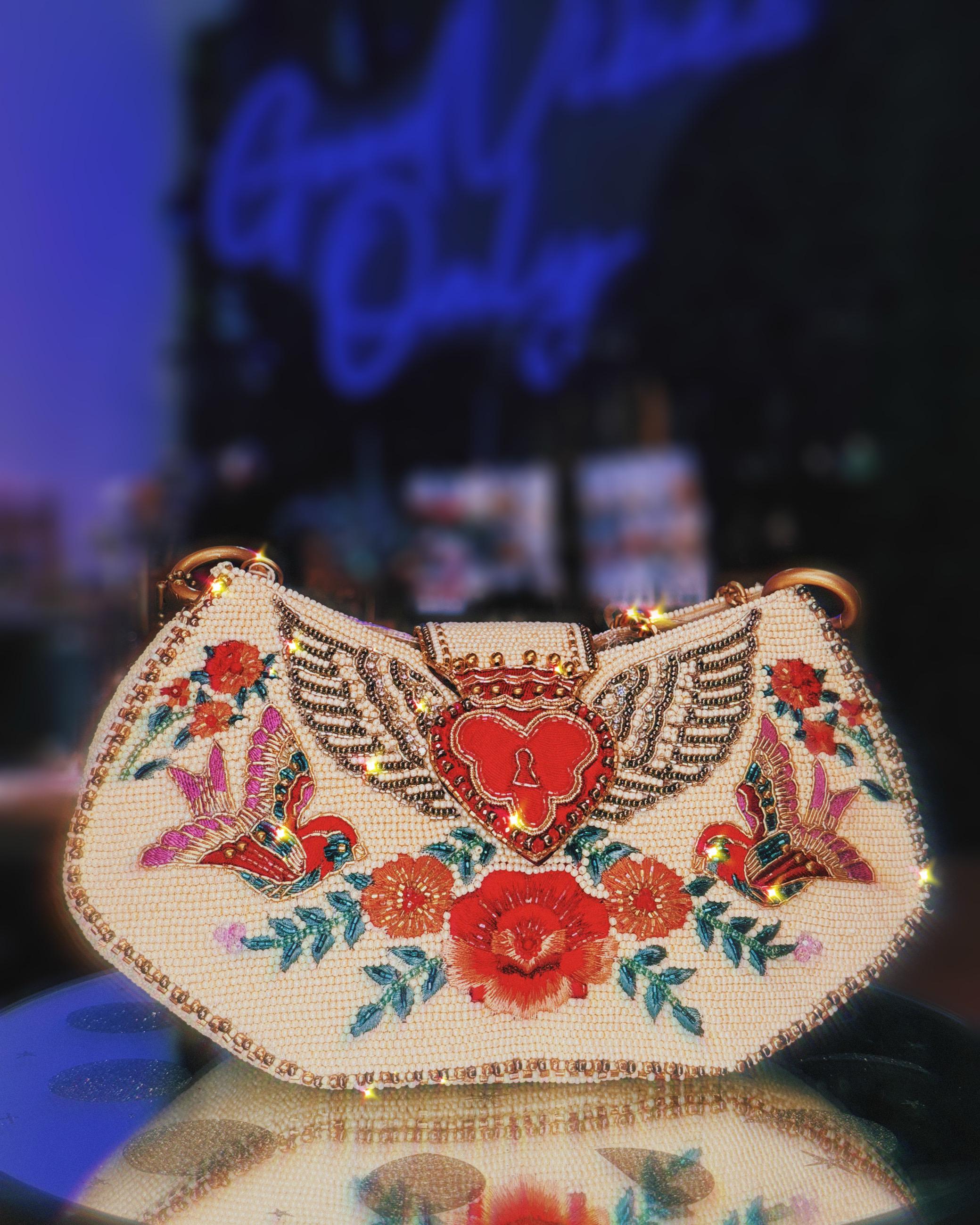 Sparrow Heart Locket Beaded Crossbody Bag - "keepsake" Mary Frances - Etsy