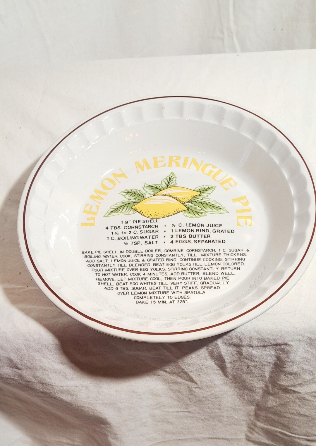 Lemon Meringue Plate With Recipe by Hankook - Etsy