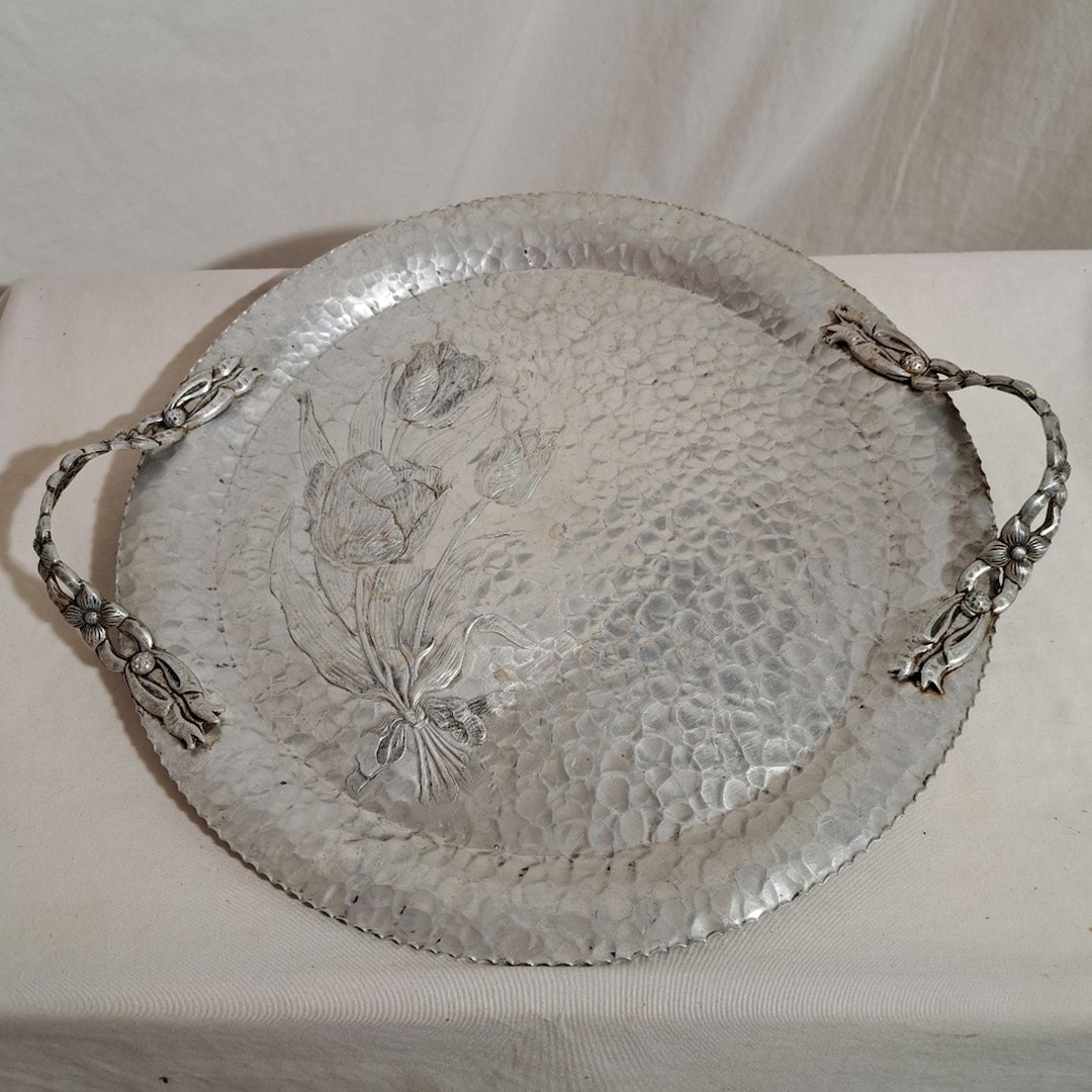 Rodney Kent Vintage Serving Platter Mid Century Modern Silver Stamped ...