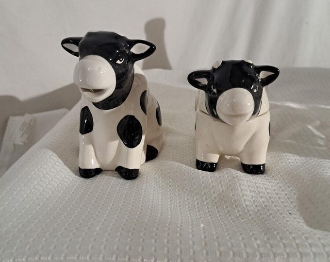 UNIQUE Ceramic Modern Farmhouse Holstein Cow Sugar Bowl With Lid ...