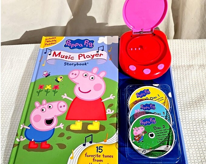 Peppa Pig Music Player Story Book Hardback Plastic Case and Flashlight ...