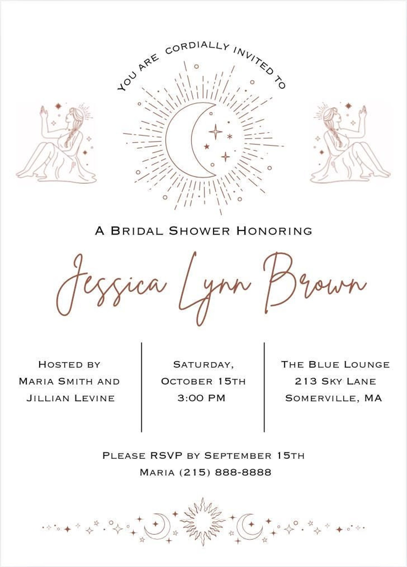 Mystical Bridal Shower Invitation Template, Magical, Whimsical, Witchy ...
