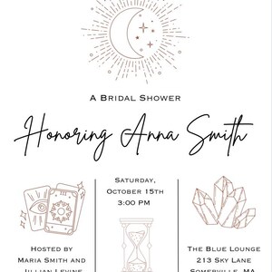 Mystical Bridal Shower Invitation Template, Magical, Whimsical, Witchy ...