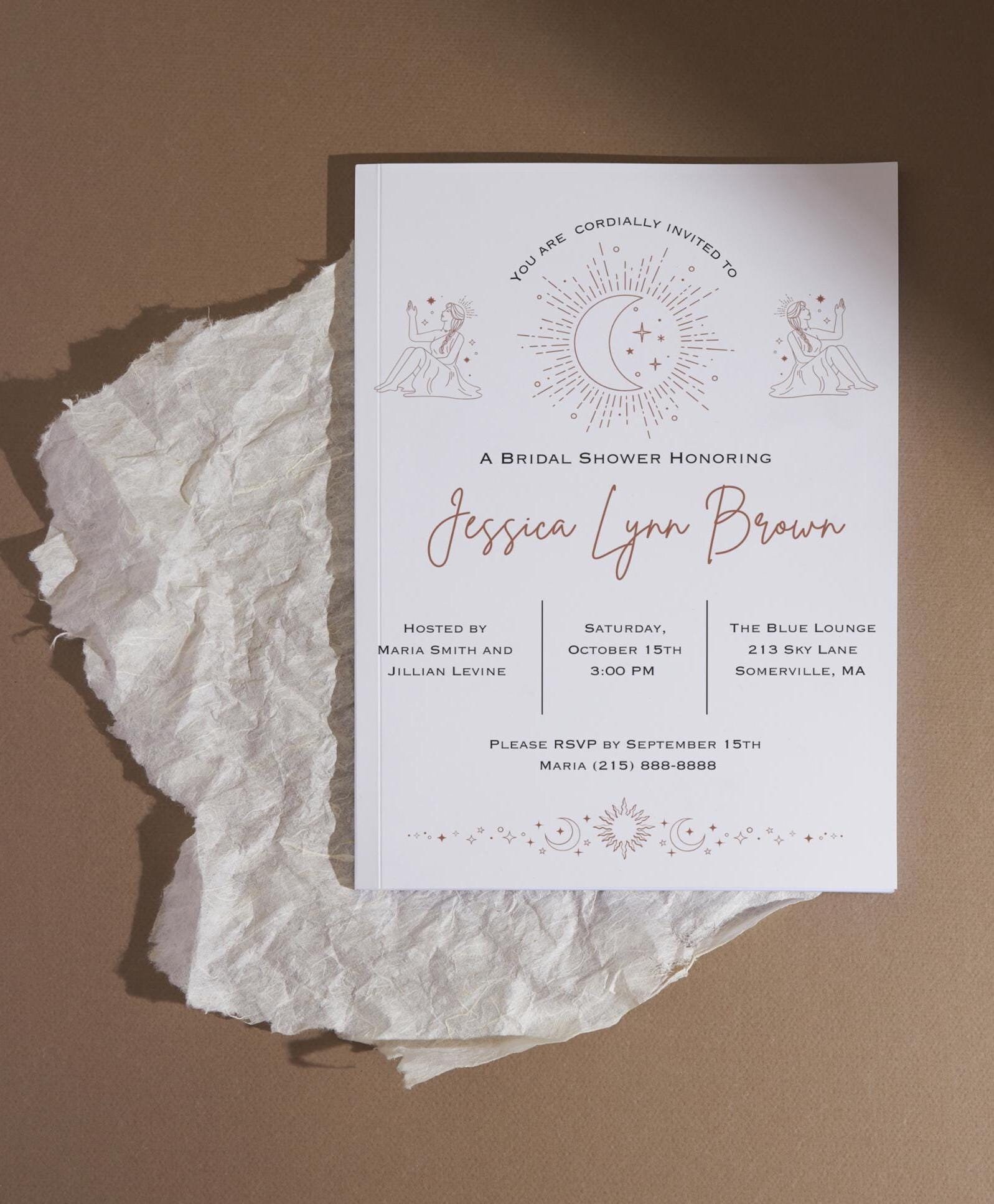 Mystical Bridal Shower Invitation Template, Magical, Whimsical, Witchy ...