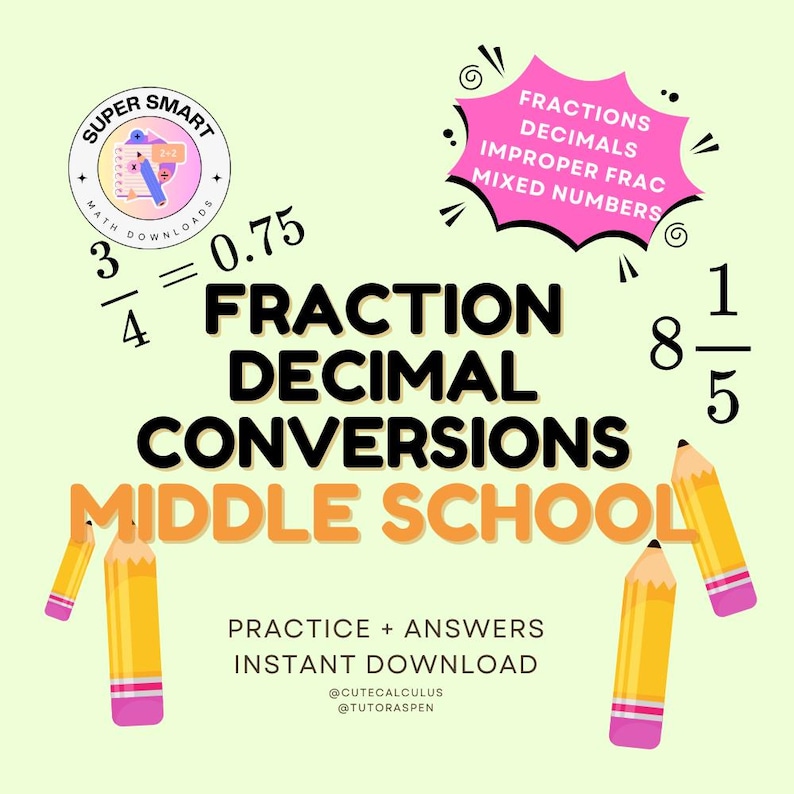 Fractions and Decimals Conversions | Mixed Numbers to Improper ...