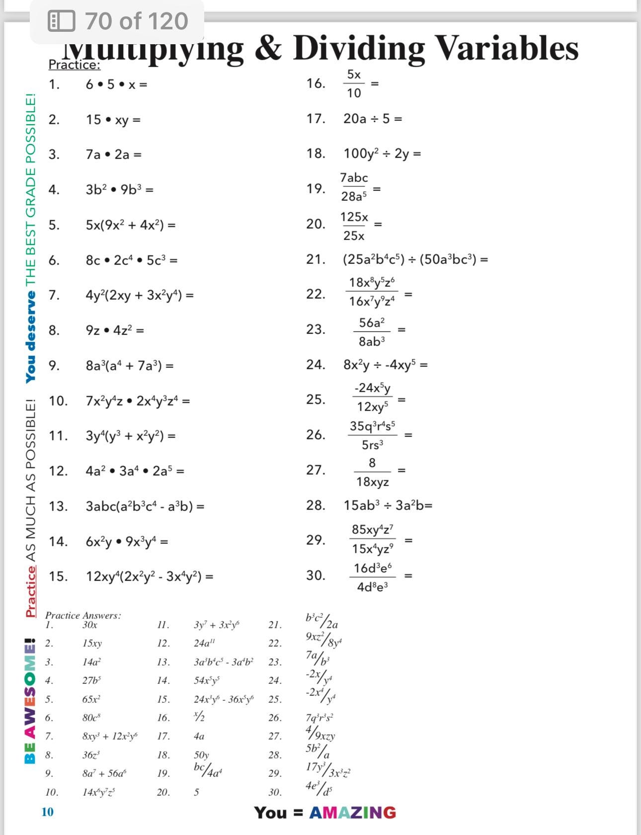 Algebra 1 Lesson Book + Step by Step Instructions | 120 Pages of ...