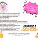 Algebra 1 Essential Cheat Sheet Formula Chart | Printable Math Equation ...