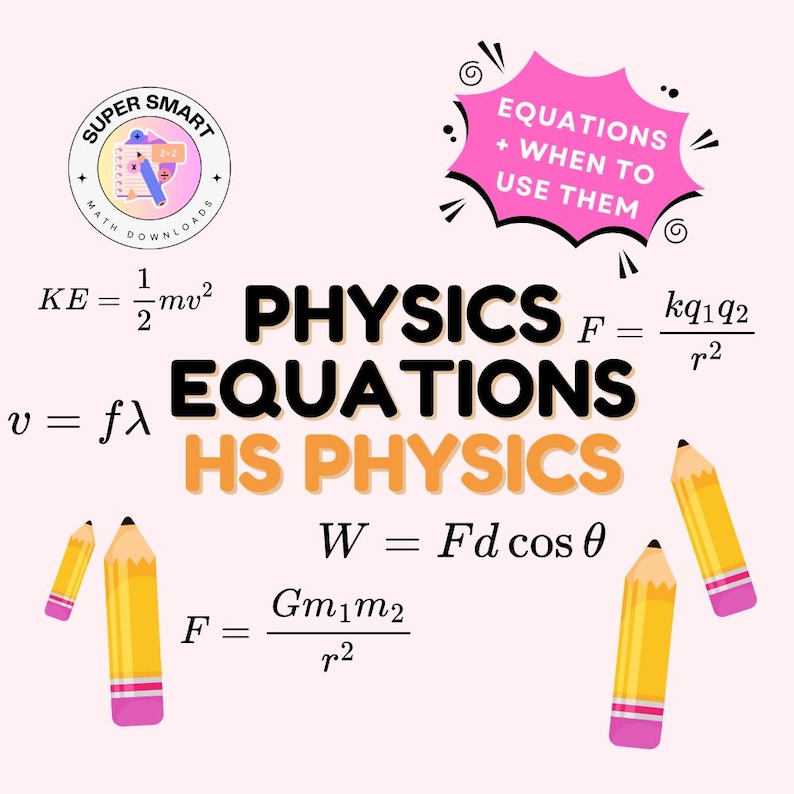Physics Equations, Examples When to Use Them | Kinetic Energy ...