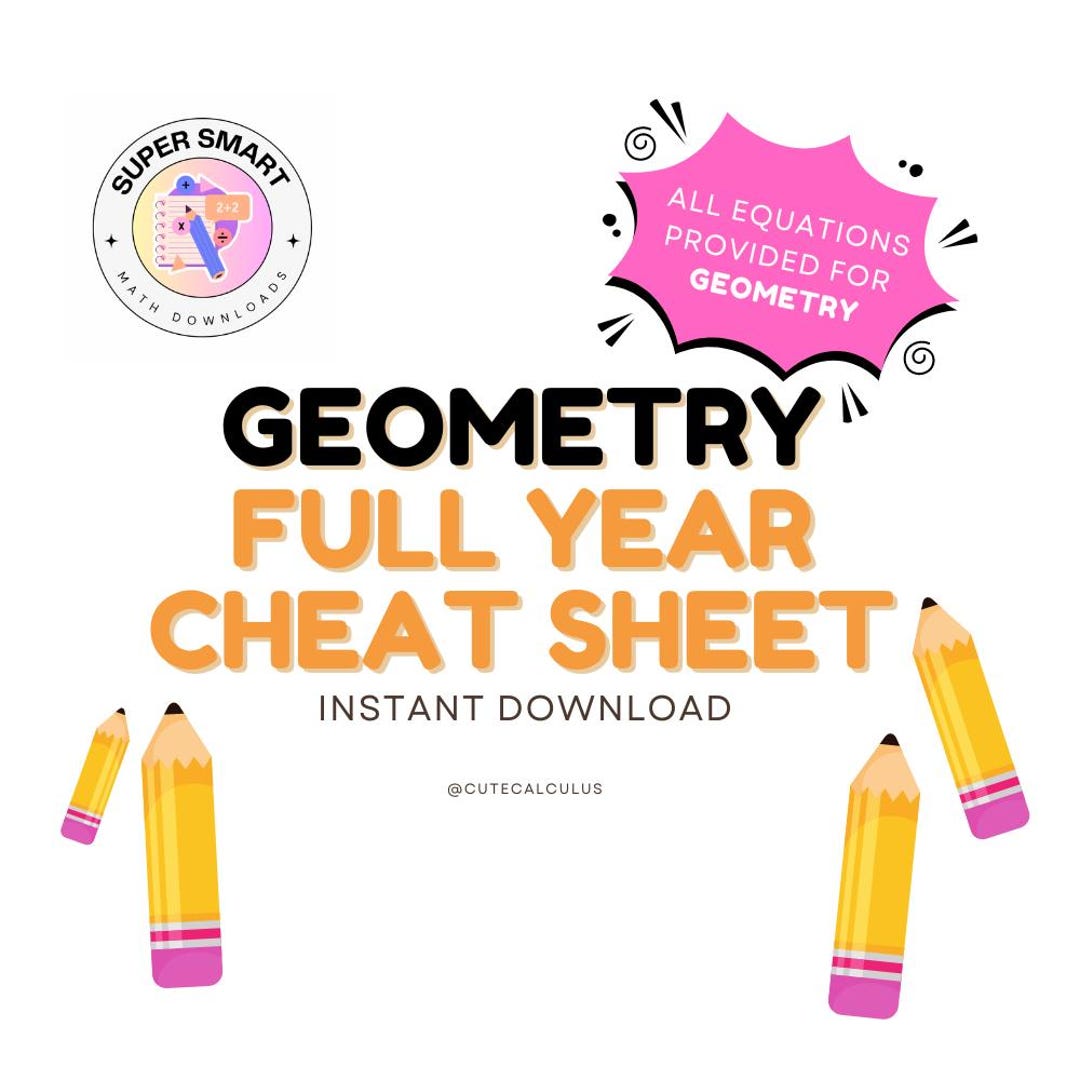 Geometry Essential Cheat Sheet | Printable Math Equation Guide ...