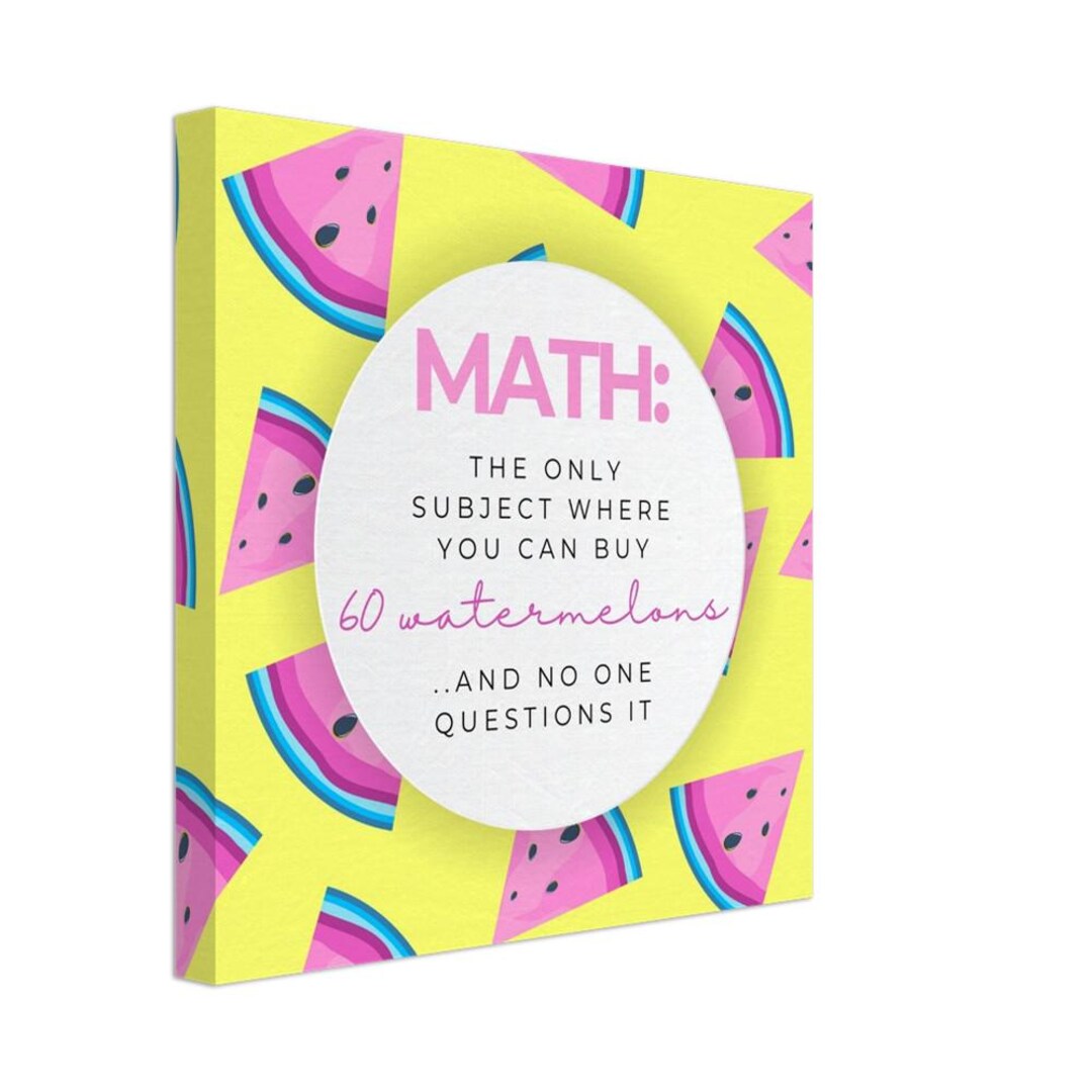 Math: Funny Wall Art Canvas 30x30 Cm / 12x12″ - Etsy
