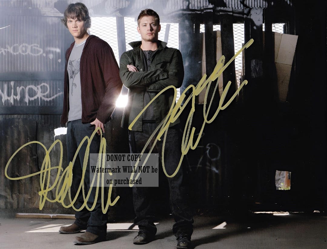 Jensen Ackles , Jared Padalecki Supernatural 8 X10 20x25 Cm Autographed ...