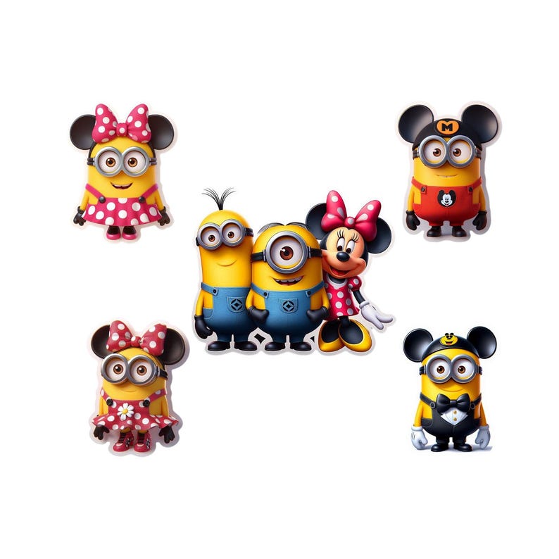 Minion Mickey Mouse Png, Minnie Mouse Minion Png Bundle, Minion Clipart ...