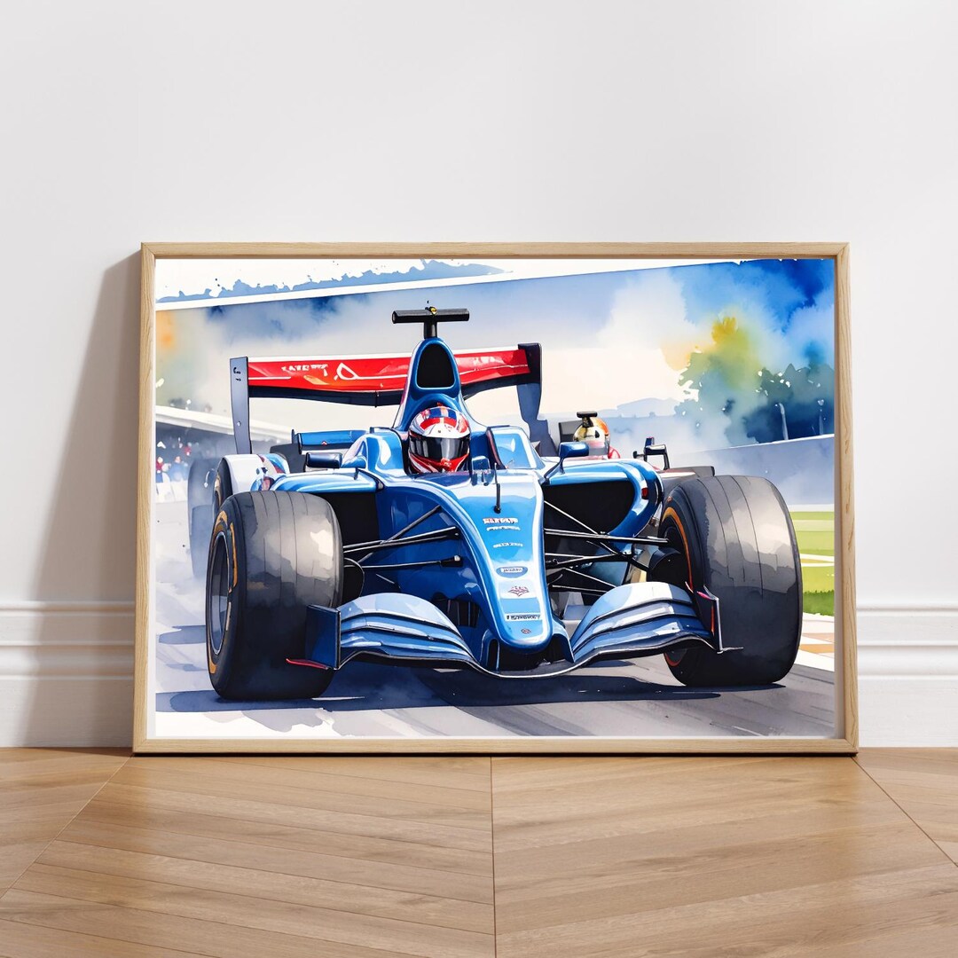 Formula 1 Car Prints Wall Art, Watercolor Sportscar Racing Poster, Wall ...