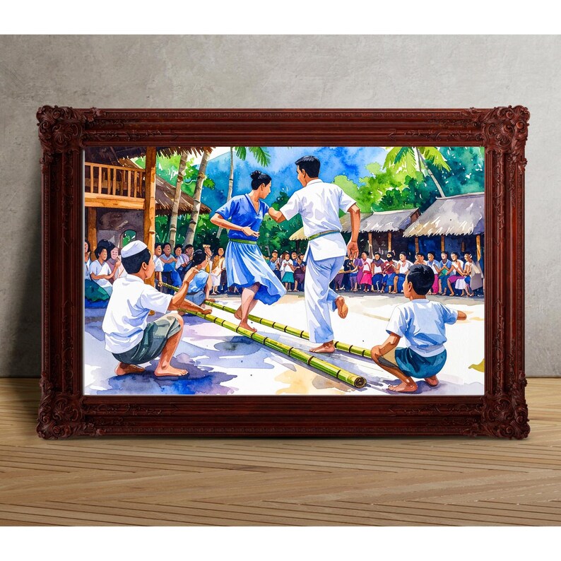 Tinikling Dance Wall Art, Filipino Cultural Wall Decor, Philippine ...