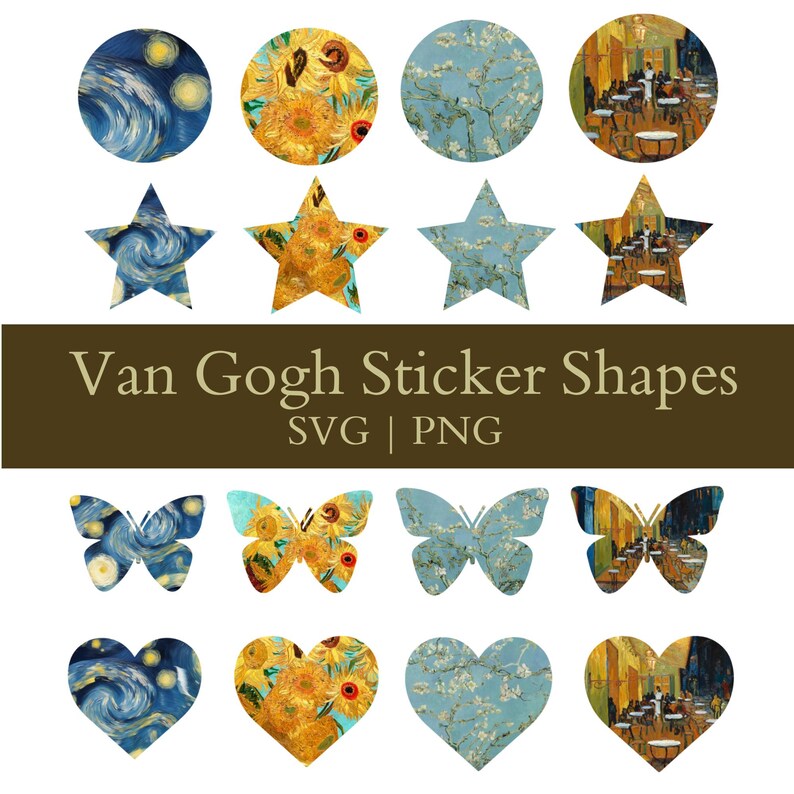 Van Gogh SVG PNG Bundle Digital Download Instant Download, Commercial ...