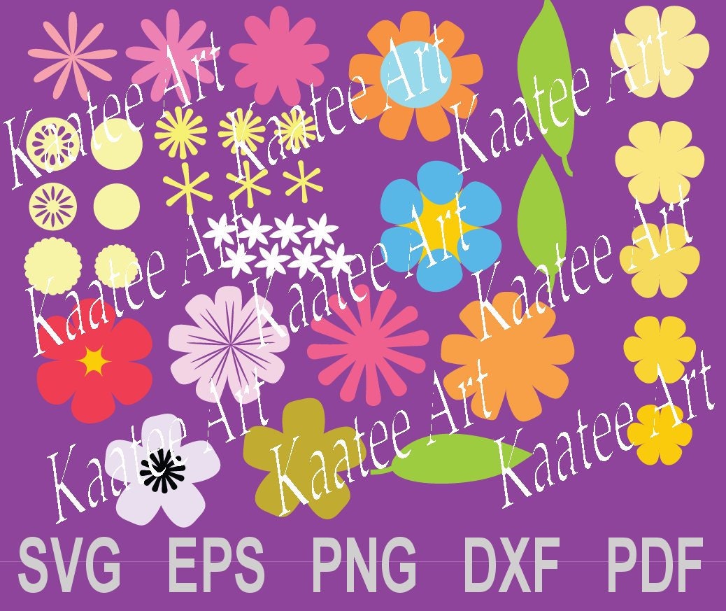 25 SVG Flowers and Leaves Cut Files for Cricut/silhouette - Etsy