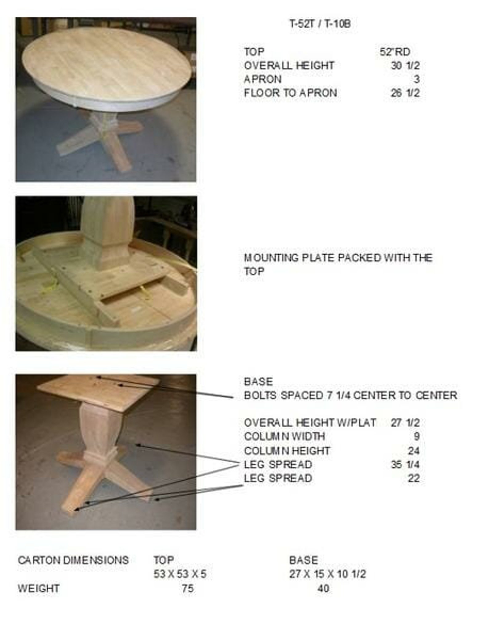 T-10B Java Table Base - Etsy