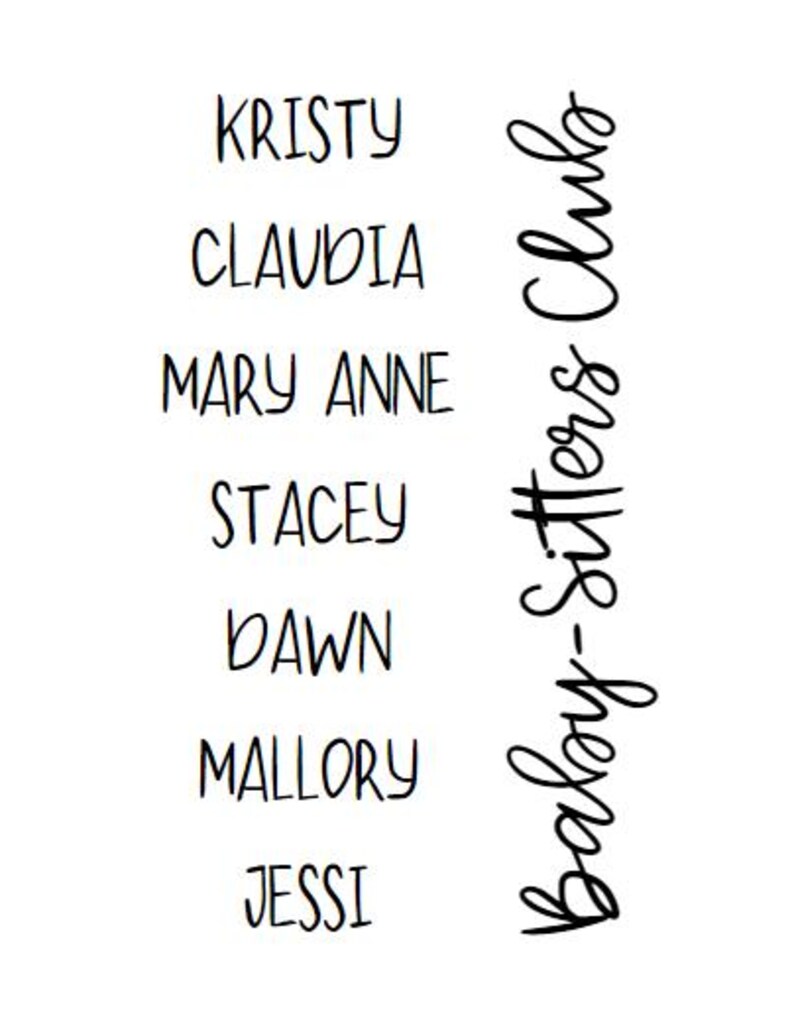 Baby-sitters Club Prints - Etsy