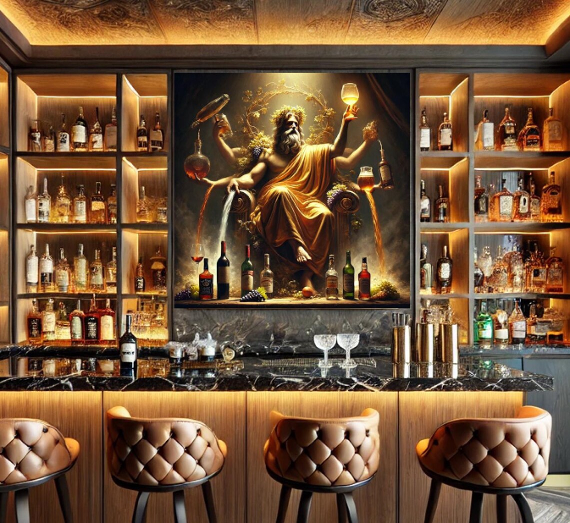 Golden God of Spirits Art Print | Digital Download Whiskey Wall Art ...