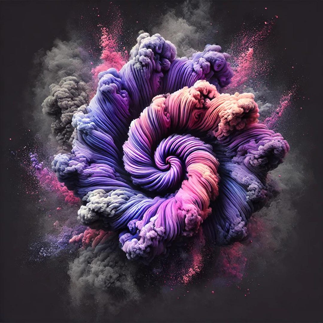 Colorful Swirling Smoke Art Print - Abstract Wall Decor - Etsy