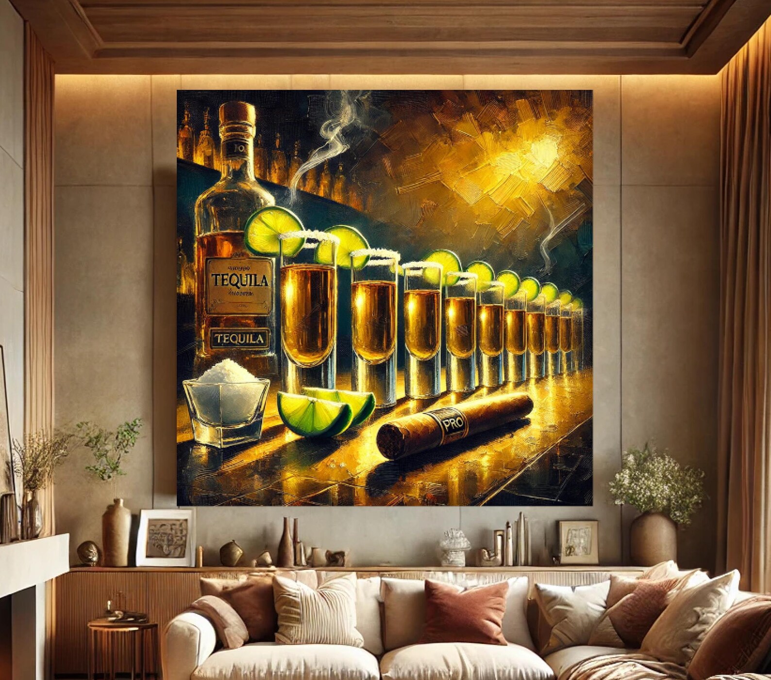 Golden Tequila Bar Art - Digital Print for Bar Decor - Etsy