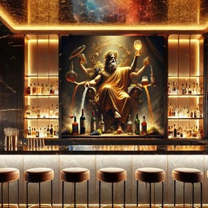 Golden God of Spirits Art Print | Digital Download Whiskey Wall Art ...