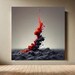 Abstract Red & Gray Smoke Burst - Modern Wall Art Print - Etsy