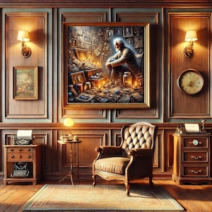 Nostalgic Reflection Digital Art – Vintage Oil Painting Style ...