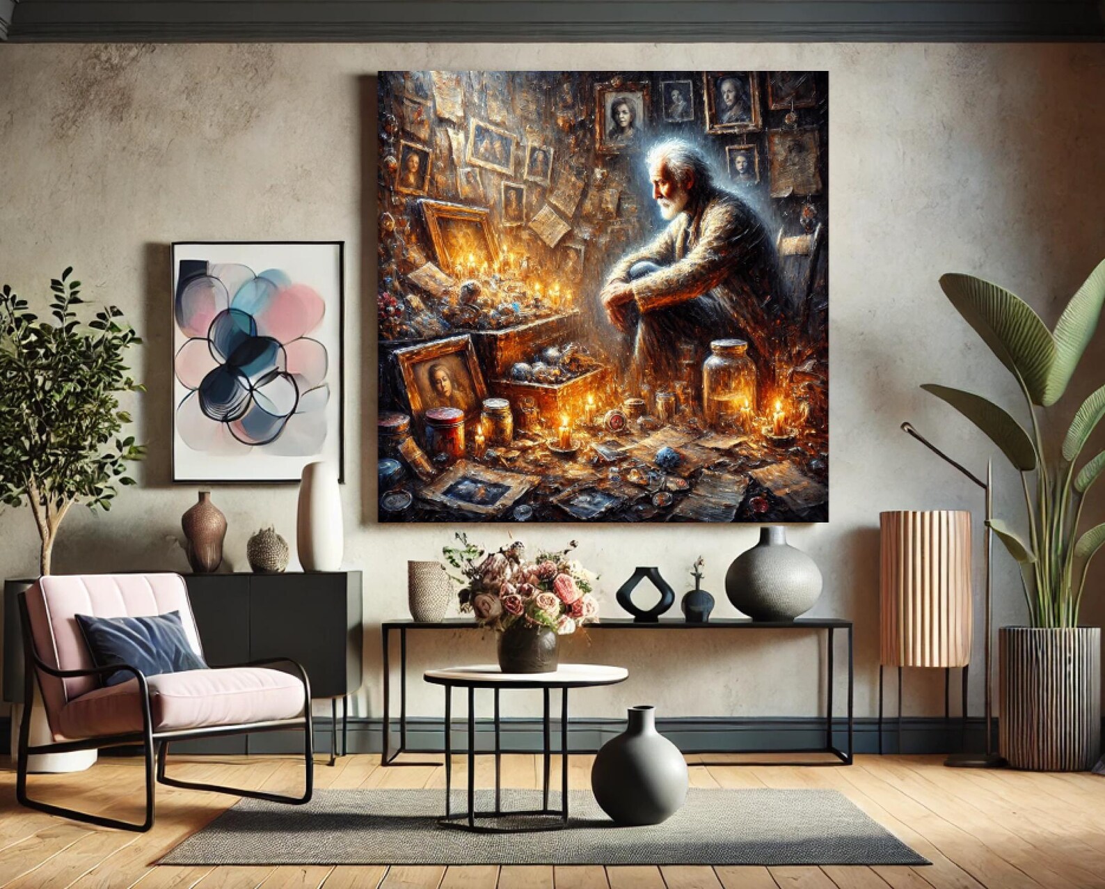 Nostalgic Reflection Digital Art – Vintage Oil Painting Style ...